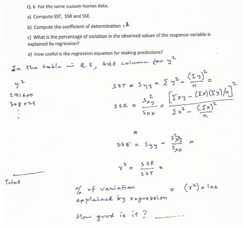 Answered A Compute Sst Ssr And Sse B Compute Bartleby