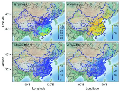 Spatial Distribution Of The Total Mse A And Percentage Of