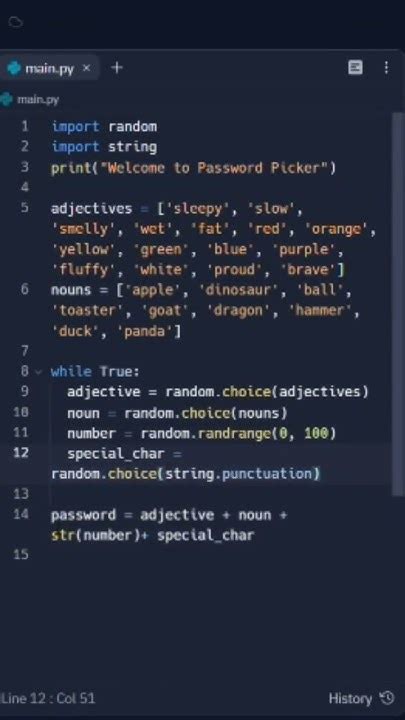 55 Password Picker With Python 100daysofcode With Python 100 Shots Youtube