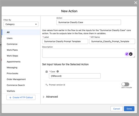 using prompt builder flows and apex to summarize and classify cases