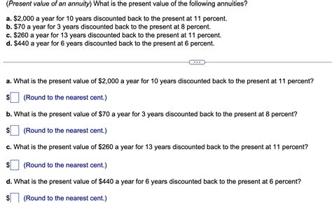 Solved Present Value Of An Annuity What Is The Present Chegg Com