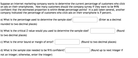 Solved Suppose An Internet Marketing Company Wants To