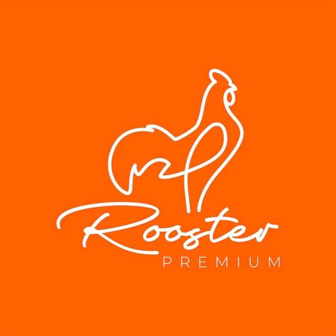 Premium Vector Rooster Poultry Line Art Simple Modern Minimal Mascot