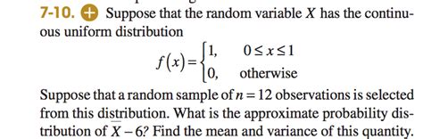 Solved Suppose That The Random Variable X Has The Continuous