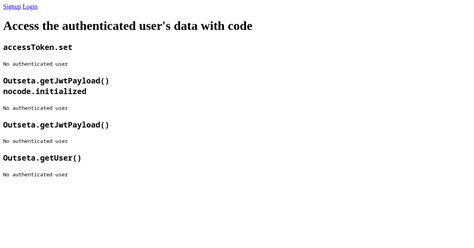 access the authenticated user s data with code codesandbox