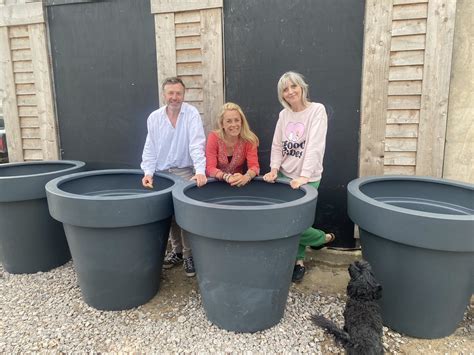 100cm Big Plant Pots Anthracite Extra Large Massive Garden Tree Planter
