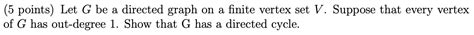 Solved 5 Points Let G Be A Directed Graph On A Finite