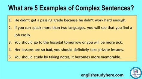Complex Sentence Examples