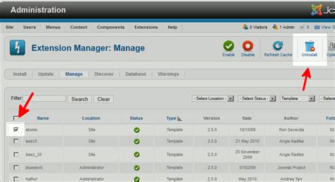 How To Delete A Template In Joomla 25 Inmotion Hosting