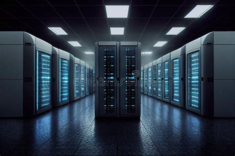 Servers Data Center Room Generative Ai Stock Illustration Illustration Of Futuristic