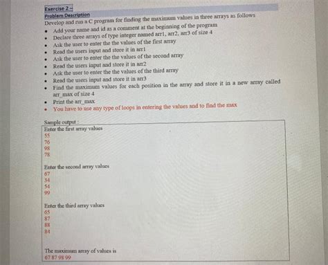 Solved Exercise 1 Problem Description Develop A C Program