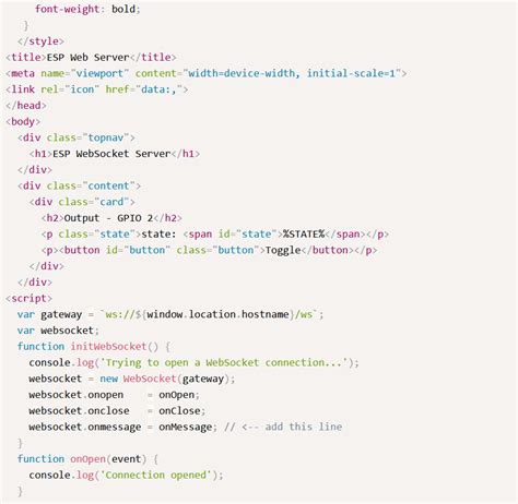 Server WebSocket ESP Output Kontrol Arduino IDE