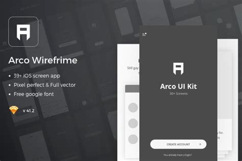 arco wireframe mobile ui kit wireframe kits ~ creative market