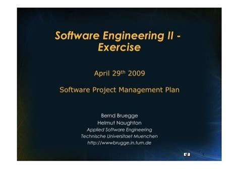 Software Engineering Ii Exercise Chair For Applied Software