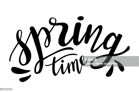 봄 시간 손으로 그린 글자 카드 배너 포스터 머그잔 스크랩북 베개 케이스 전화 케이스 및 옷 디자인에 대한 벡터 문구 요소 4월에 대한 스톡 벡터 아트 및 기타 이미지