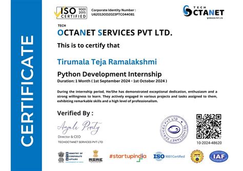 Wrapped Up My Amazing Internship At Octanet Services Pvt Ltd Teja