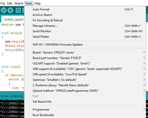 Gsm With Serial1 And Stm32f103c8t6 · Issue 1158 · Stm32duinoarduino