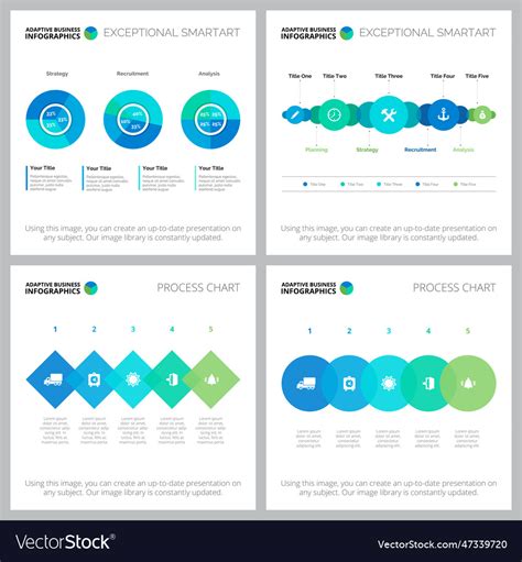 Creative Charts Set For Annual Report Workflow Vector Image