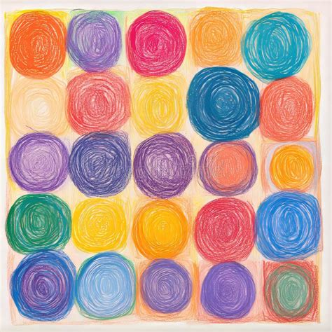 A Dynamic Composition Is Formed By Bright Abstract Scribbles And Loops In Vivid Colors With