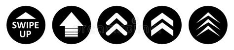 Set Swipe Up Arrows Icon Group Arrows Directed Upwards Different White Arrows Sign Scroll Or