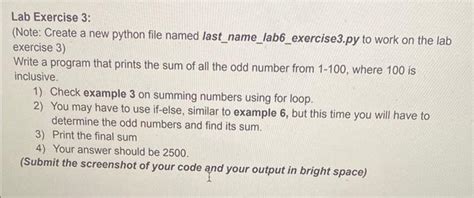 solved lab exercise 3 note create a new python file named