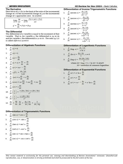 Ce Board Nov 2024 Basic Calculus 1 Pdf Trigonometric Functions