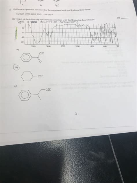 Solved 10 Deduce A Possible Structure For The Compound With
