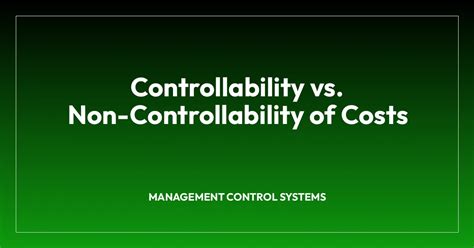 Controllability Vs Non Controllability Of Costs • Mba Notes By Themba