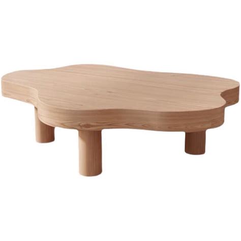Ivy Bronx Nak Solid Wood Coffee Table，cloud Coffee Tables For Living Room Irregular Coffee Table