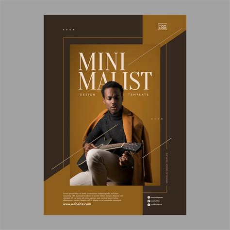 평면 디자인 미니멀리스트 포스터 템플릿 무료 벡터