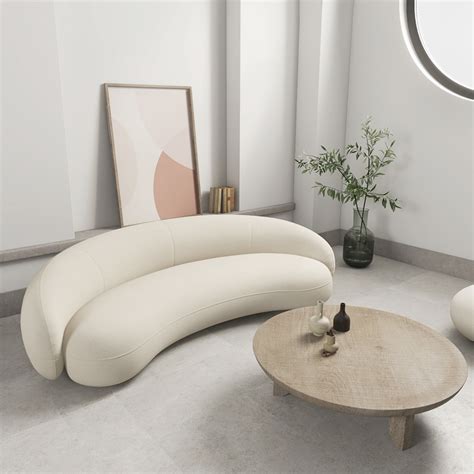 北欧小户型布艺简约现代双人服装店美容院创意个性弧形羊羔绒沙发 虎窝淘