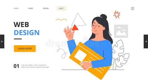 A Young Pretty Girl Web Designer Is Developing Stock Vector Illustration Of Woman Website
