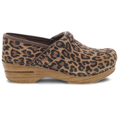 Dansko Womens Professional Clog Leopard Suede Lauries Shoes