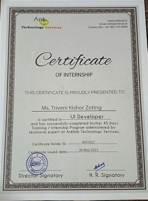 triveni zoting on linkedin sharing ui internshipexperience