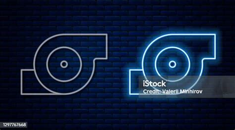 벽돌 벽 배경에 고립 된 빛나는 네온 라인 자동차 터보 차저 아이콘 차량 성능 터보 터보 압축기 유도 벡터 강철에 대한 스톡 벡터 아트 및 기타 이미지 Istock