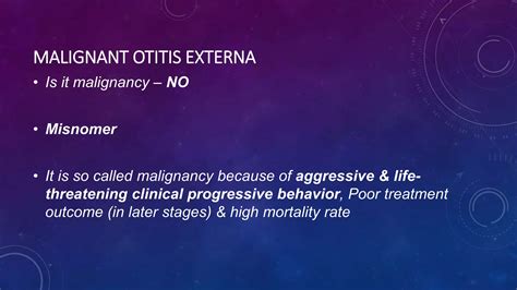 Malignant Otitis Externa By Drs Pptx