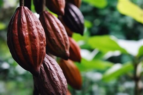 Premium AI Image The Cocoa Beans Are Grown In The Garden