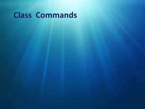 Class Commands Pptx Education