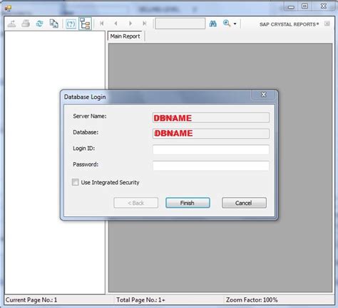 Crystal Reports Prompts For Database Credentials Stack Overflow