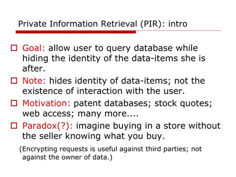 Ppt Private Information Retrieval Powerpoint Presentation Free Download Id4461564