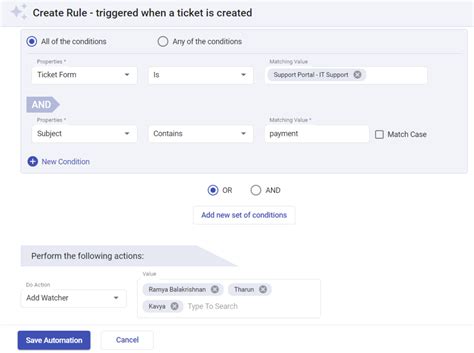 Add Watchers To Tickets Using Automation Desk365