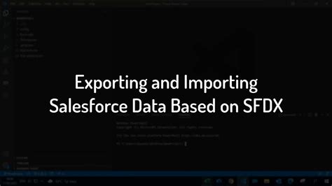 How To Export And Import Salesforce Data Based On Sfdx Youtube