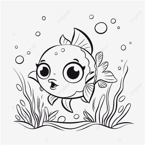 최고의 귀여운 물고기 색칠 페이지 개요 스케치 드로잉 벡터 수중 그림 수중 개요 수중 스케치 Png 일러스트 및 벡터 에 대한 무료 다운로드 Pngtree