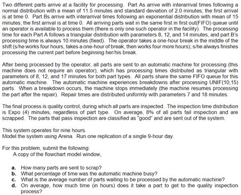 Solved Please Solve This Question With Arena Simulation
