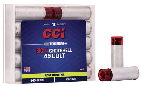 Cci Ammunition Pest Control Big 4 Shotshell 45 Colt 140 Grain Brass