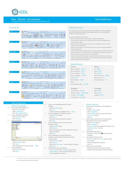 Pdf Base Module Spreadsheets Quick Reference · Pdf Filebase Module Spreadsheets Quick
