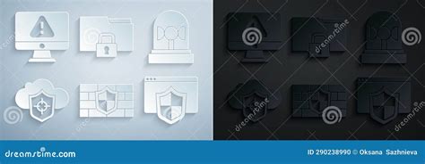 Set Shield With Brick Wall Flasher Siren Cloud And Shield Browser