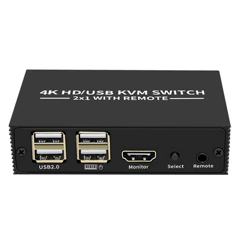 4k Hdmi Kvm Switch 2x1 With 4 Port Usb Hub Hdmi Usb Kvm Switch 2 In 1