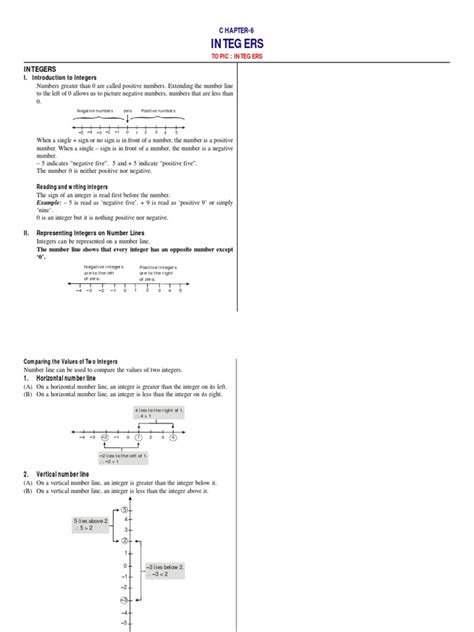 integers pdf numbers integer