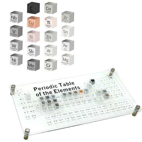 18 Pieces Element Cube Set Density Cubes Pure Metal